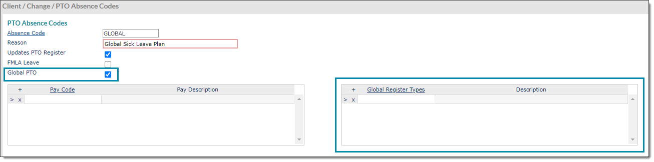 Setting Up Global PTO Plans
