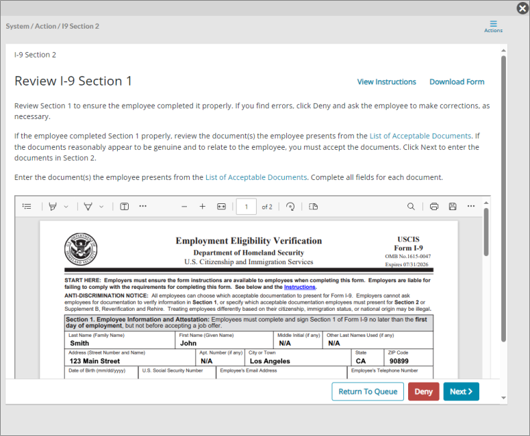 Reviewing Form I-9 Approvals