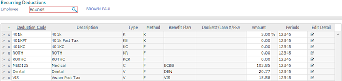 Working with Recurring Deductions