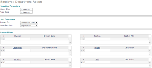 Employee Department Report