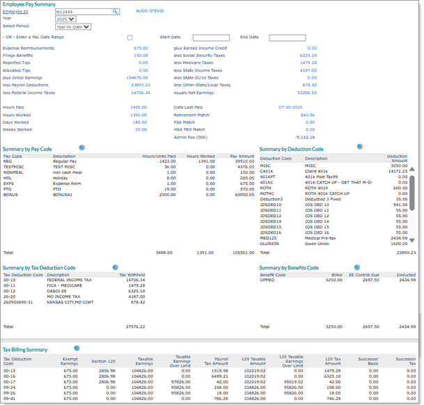 Working with Employee Pay Summaries