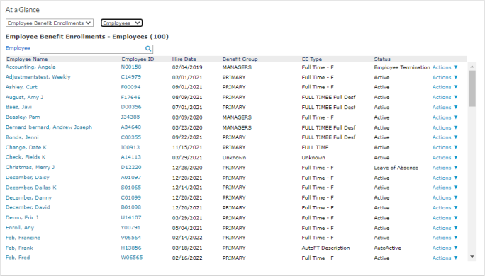 Viewing Employee Benefit Enrollments