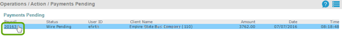 Processing Payroll: Wire Transfer Pending Status