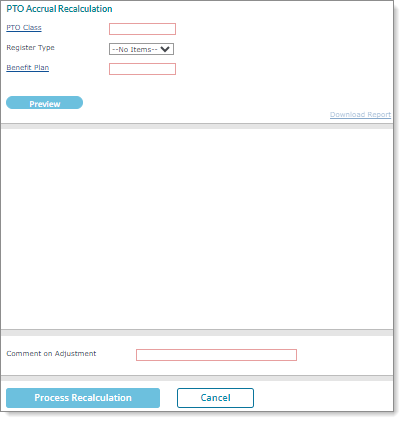 Recalculating PTO Accruals