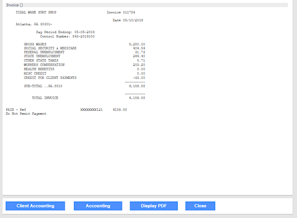 Viewing Invoice Details