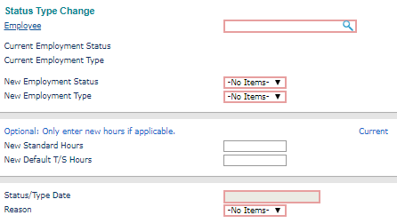 Performing Status Type Changes