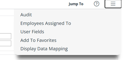 Using the Actions Menu